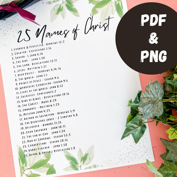 Names of Christ Printable – Heavenly Reminder Gifts