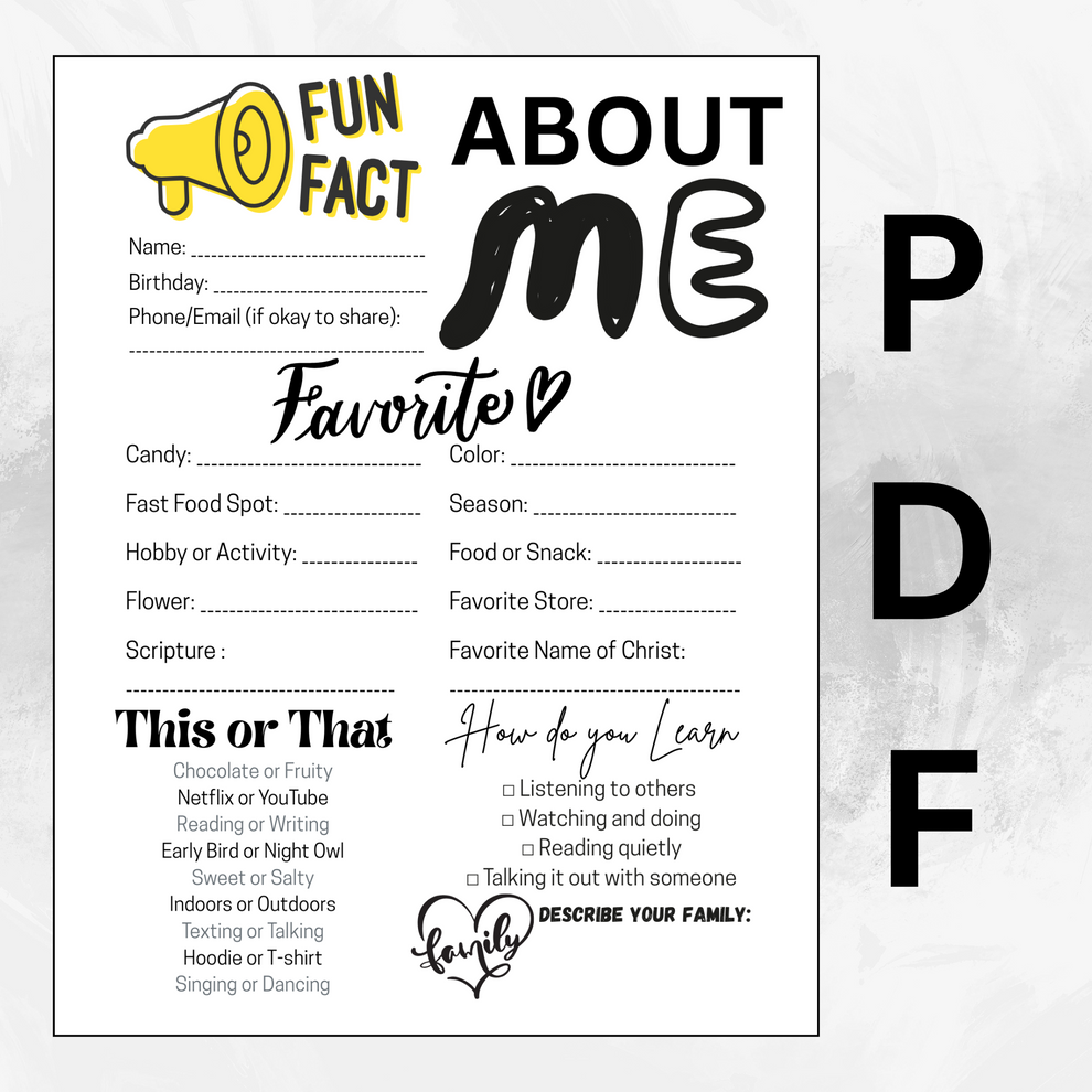 LDS Young Women Spotlight Worksheet | Mutual Activity Icebreaker ...